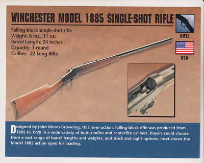 WINCHESTER MODEL 1885 SINGLE-SHOT RIFLE .22 Gun Classic Firearms PHOTO ...