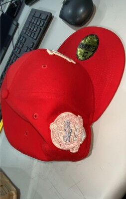 Los Angeles DODGERS Fitted 7 3/8 59FIFTY RED WOOL Baseball Cap MLB EUC ...