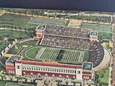 Postcard Memorial Stadium, University of Illinois,Champaign Urbana, IL ...