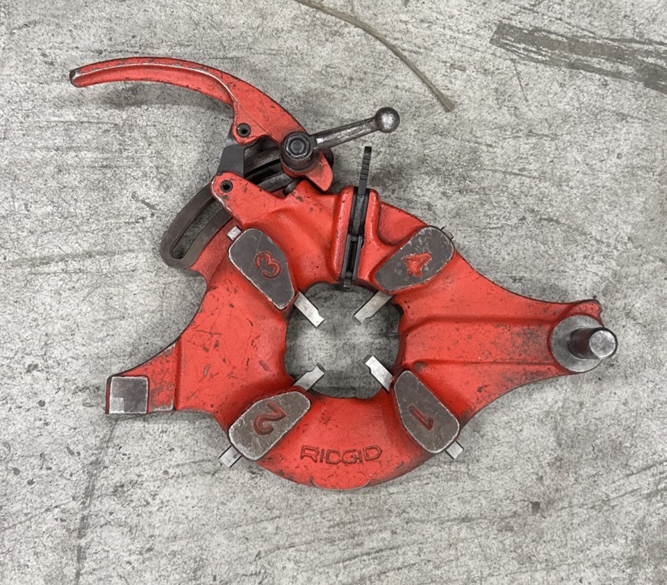 Ridgid 1224 1/2”-4” Pipe Threader on Stand 2 Die Heads 711 714 GREAT ...