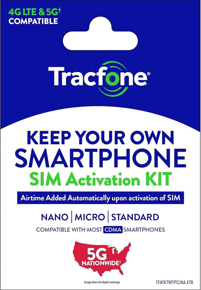 Tracfone Prepaid SIM Card Kit for GSM/CDMA - Effortless Activation ...