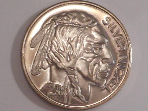 BIG NICKEL Two Troy Ounce .999 Fine Silver | eBay