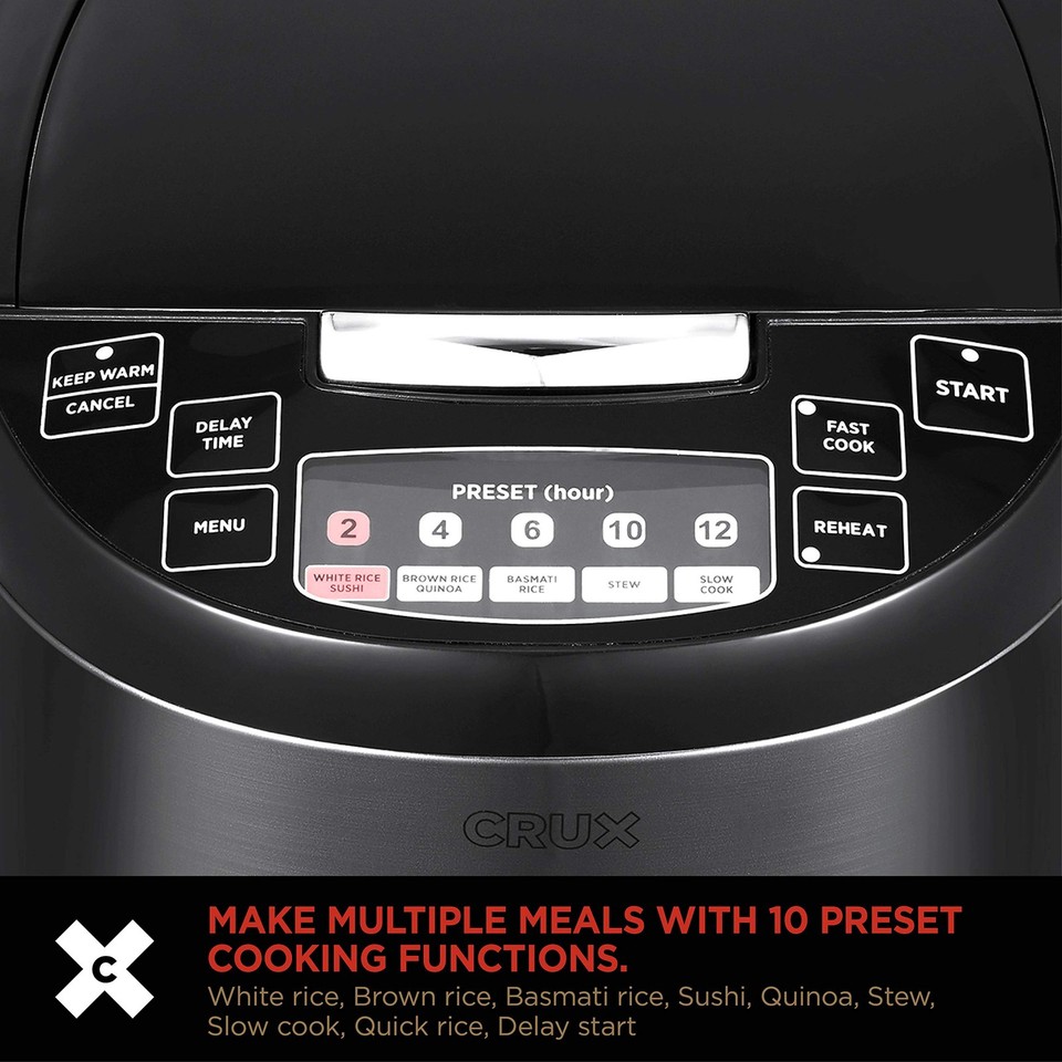 12 Cup Non-Induction Rice Cooker, Multi-Cooker, Food Steamer, Slow ...