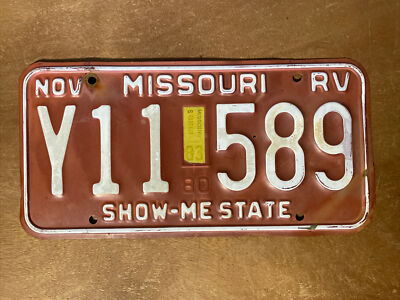 1980 Missouri License Plate RV # Y11-589 | eBay