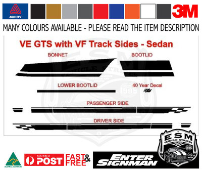 VE HOLDEN Sedan GTS Style with VF Track Sides Stripes Decals SV6 SS 3M ...