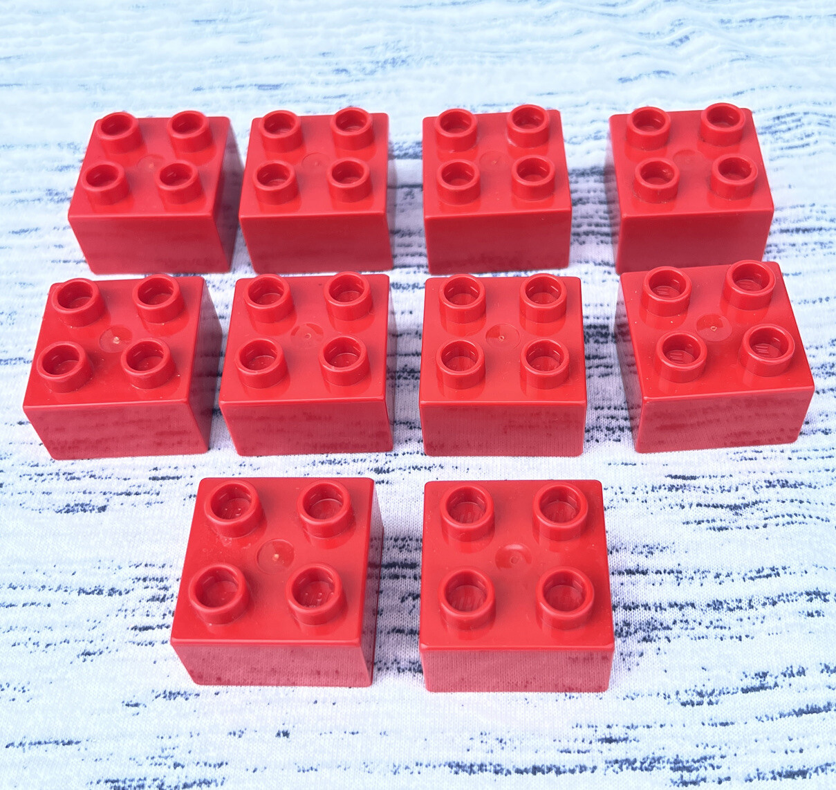 LEGO DUPLO 2x2 BUILDING Bricks Lot RED Set of 10 | eBay