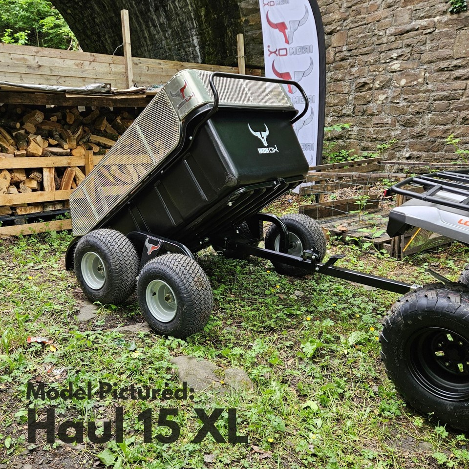 Quad ATV Tipping Trailer 4 wheel farm logging trailer equestrian ...