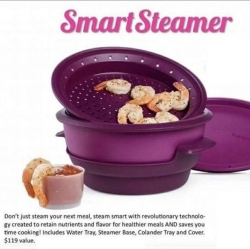 TUPPERWARE Purple SMART STEAMER 4 Pc. Microwave Cooker Set-NEW | eBay