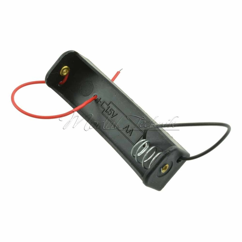 5PCS AA 1.5V Battery Clip Holder Storage Box Case w/ 5" Lead for DIY ...