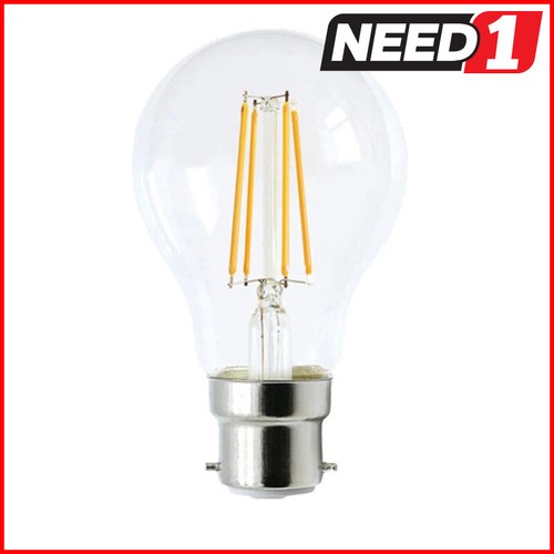 LV LUCE 8w 240v A60 GLS LED Filament Light Bulb - B22 Clear 6000K ...