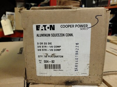 EATON ALUM. SQUEEZE ON H-TAP CONNECTORS - 504-82 -3/0 STR - 1/0 COMP ...