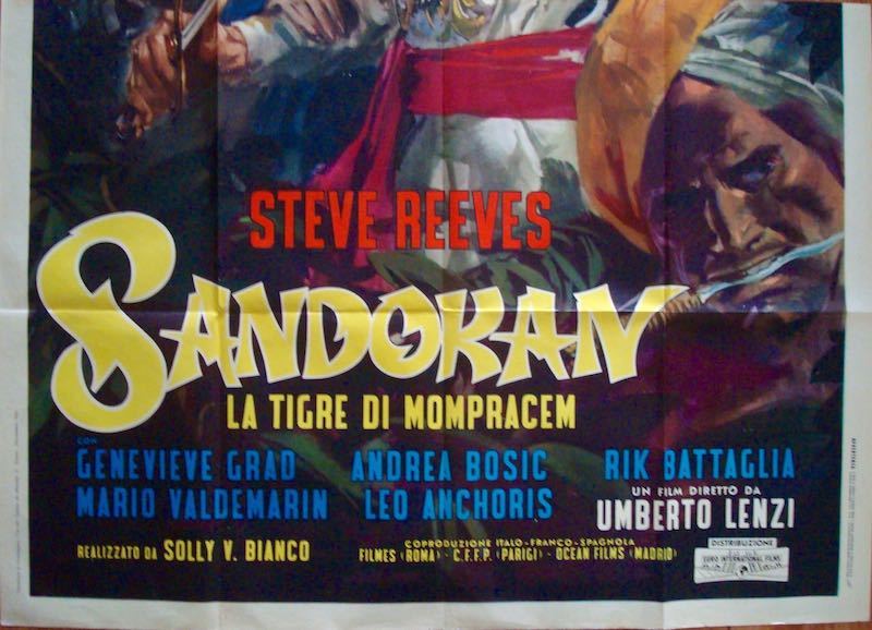SANDOKAN The GREAT Italian 4F movie poster A 55x79 STEVE REEVES 1962 NM ...