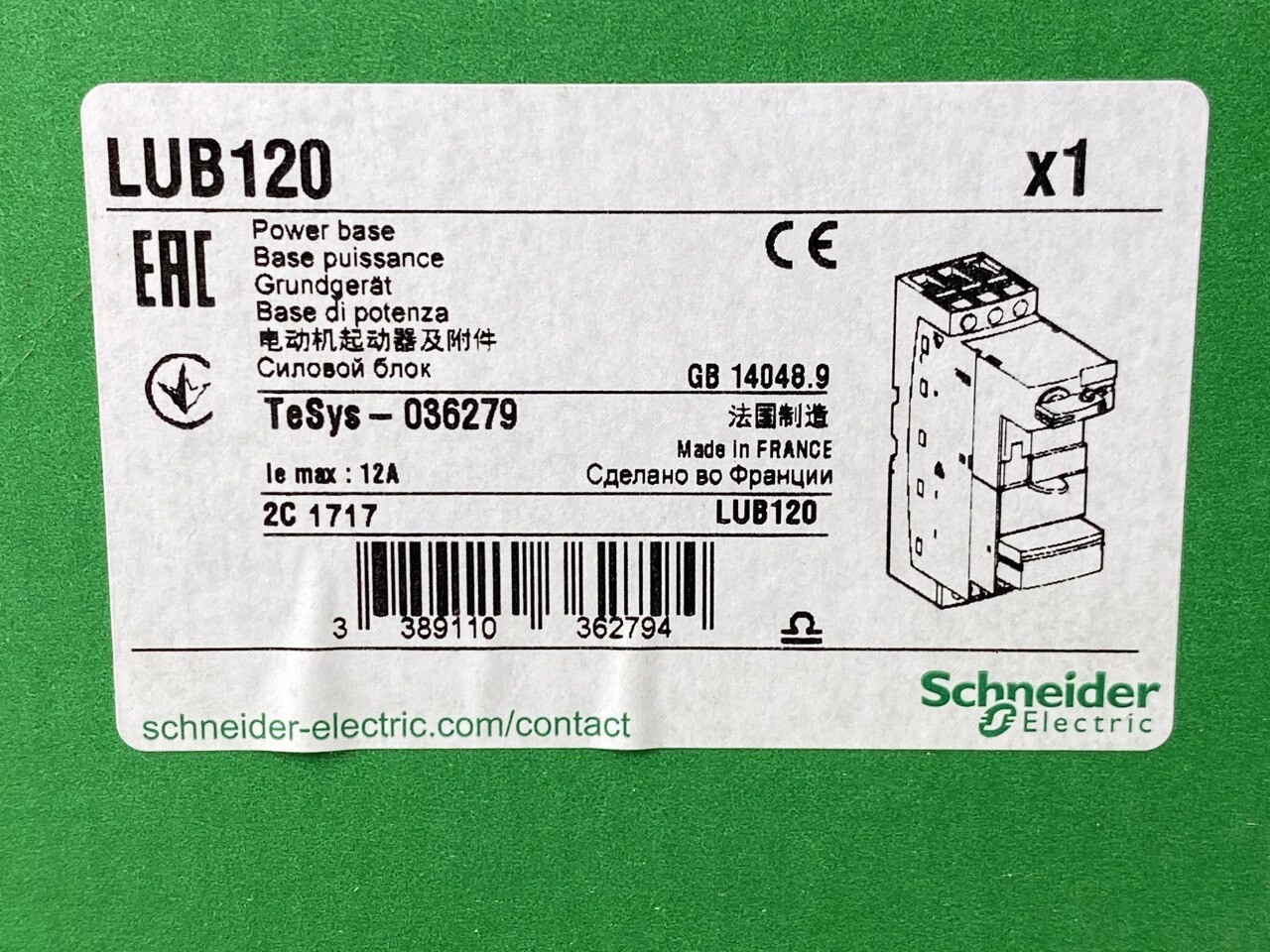 1ps NEW Schneider LUB120 advanced power base, TeSys U, 3P, 12A/690V | eBay