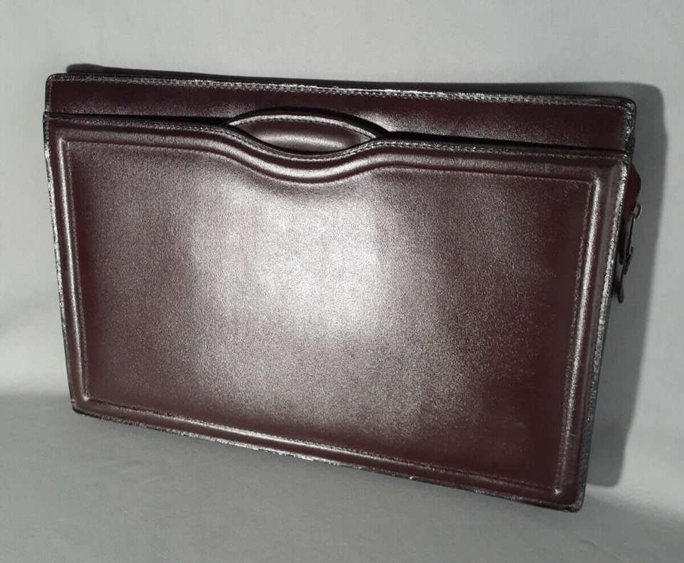 Vintage BKK Leather Document Briefcase Files Folder Messenger Mahogany ...