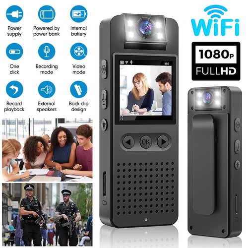 1080P Digital Voice Recorder Camera Audio & Video Recorder Body Police ...