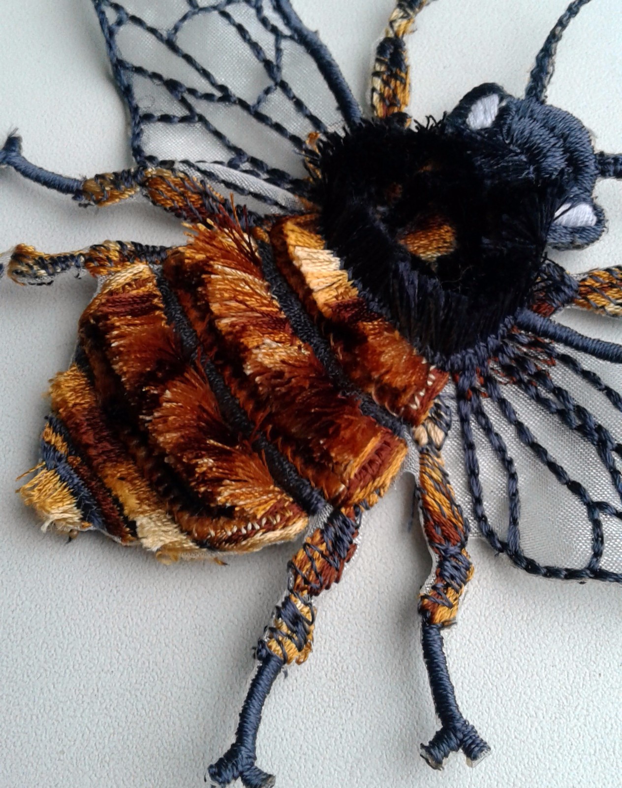 Velvet Bee Insect Handmade Sew-On Embroidered Patch | eBay