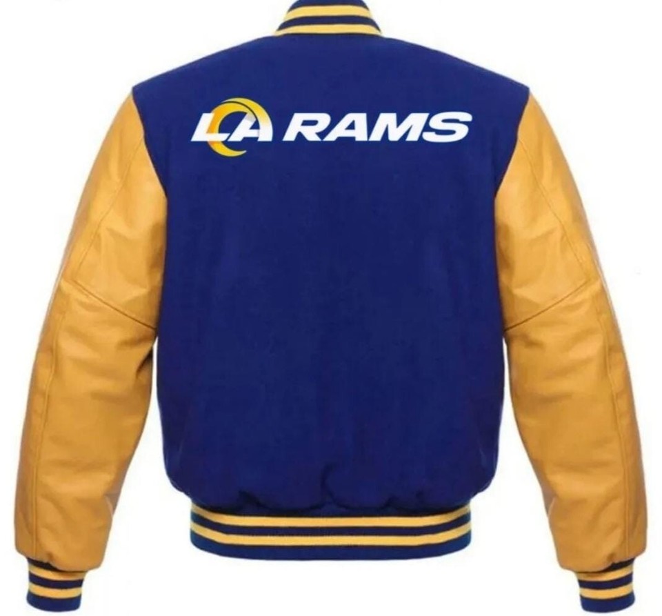 NFL LA Rams Letterman Varsity Jacket with Leather sleeves | eBay
