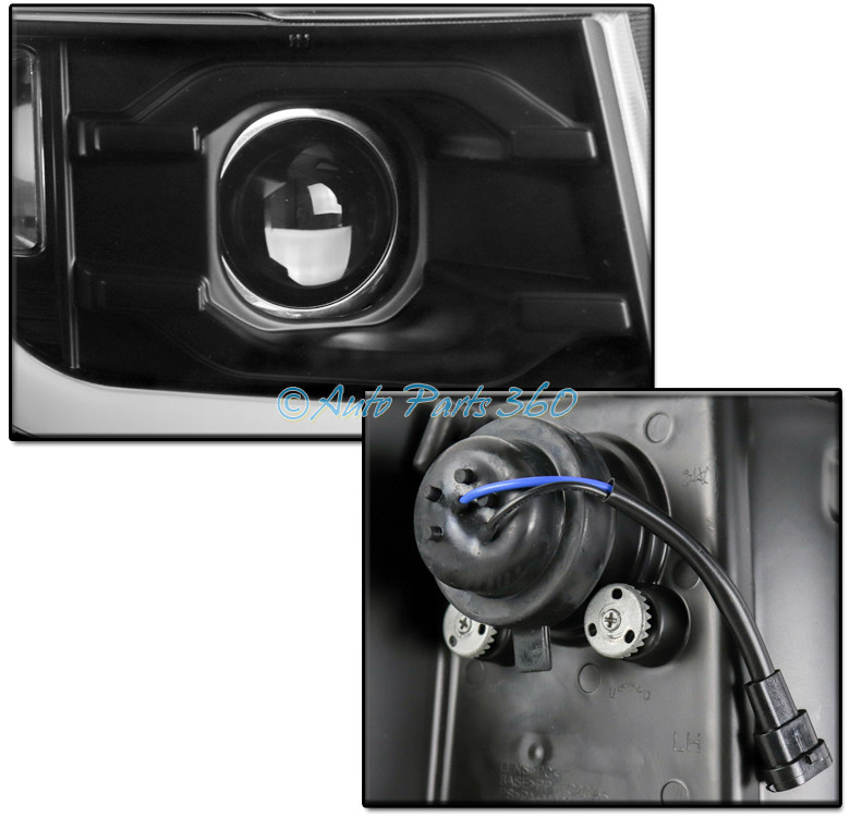 FOR 07-13 CHEVY SILVERADO LED TUBE BLACK PROJECTOR HEADLIGHTS LAMPS W ...