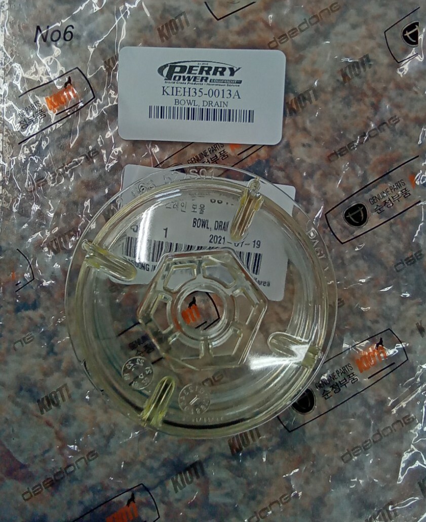 New OEM KIOTI EH35-0013A Fuel Filter Drain Bowl for Stage 5 CK10 and RX ...