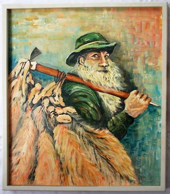 Robert Ottiger oil painting depicting a hunter | eBay