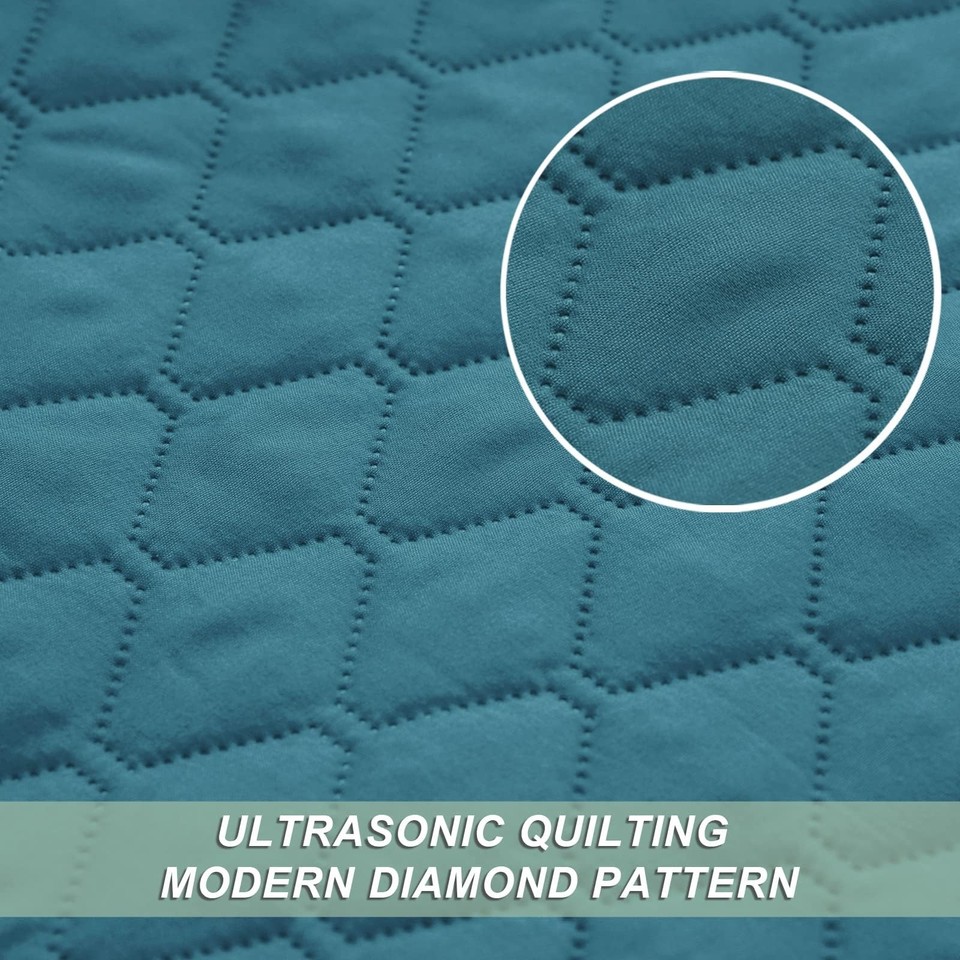 Ultrasonic Reversible King Size Quilt Bedding Set with Pillow Shams, | eBay