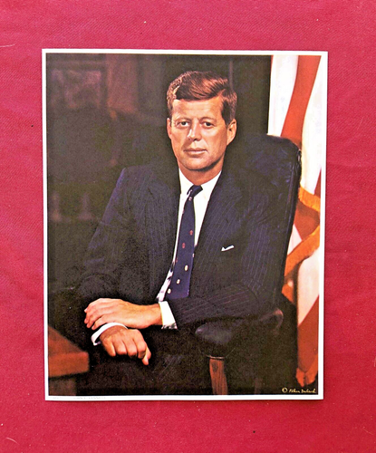VINTAGE PRESIDENT JOHN F KENNEDY PORTRAIT LITHO PRINT FABIAN BACHRACH ...