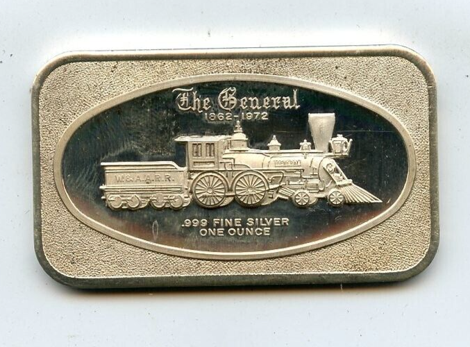 1862-1972 The General Locomotive Train 1oz .999 Silver Bar - VS008 | eBay