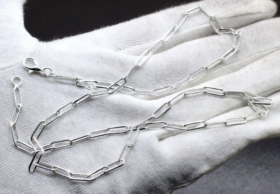 925 Sterling Silver Handmade Jewelry Beautiful Adorable Chain Necklace ...