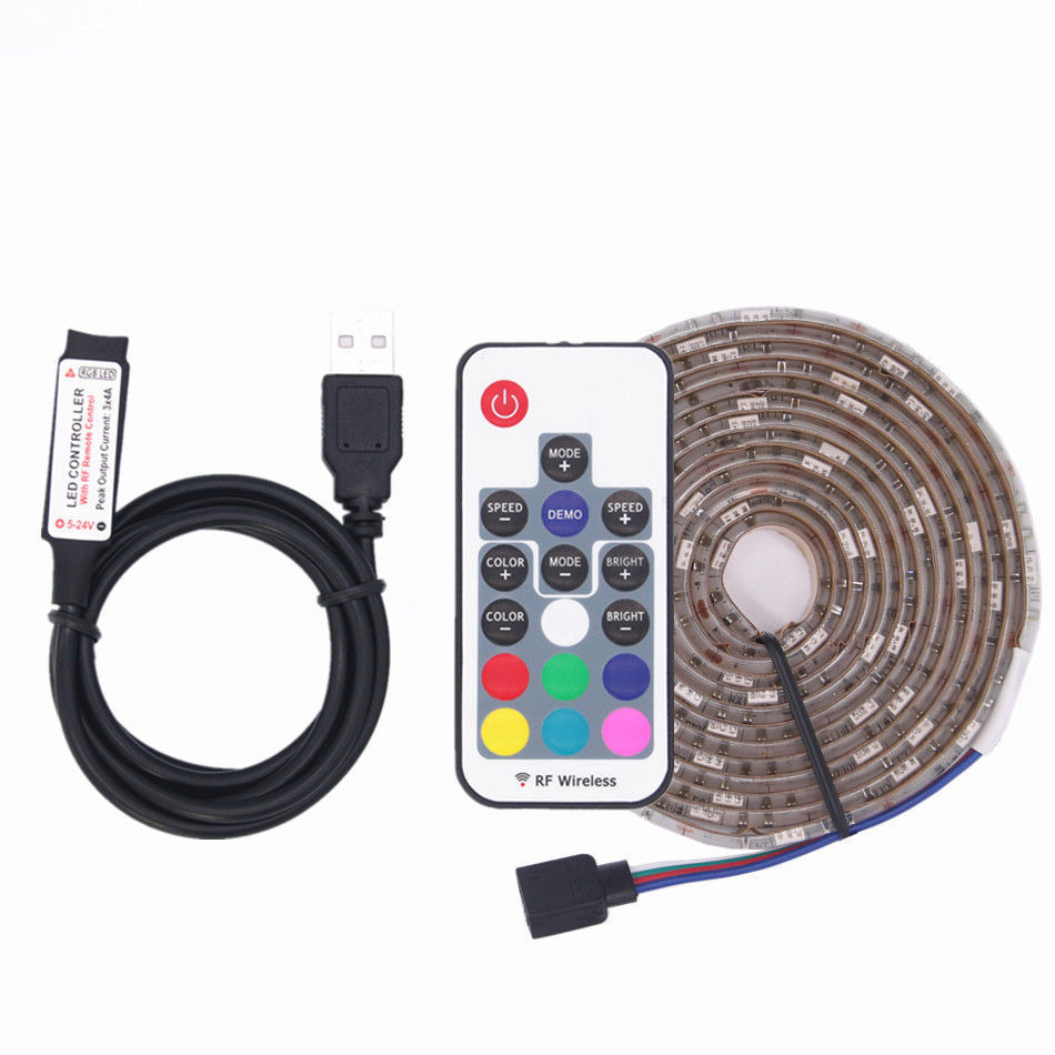 USB 5050 RGB 30Led LED Strip Waterproof Strip Flexible DC 5V 0.5m-5m | eBay
