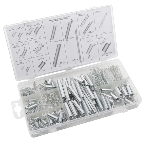 200Pcs Spring Assortment Set, Zinc Plated Extension and Compression ...
