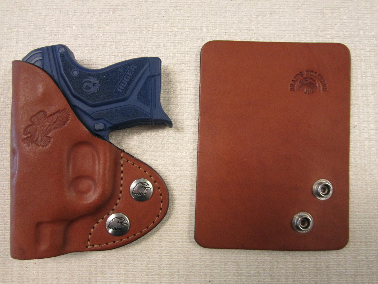 Fits Ruger Lcp ll wallet & pocket holster, formed BROWN leather right ...