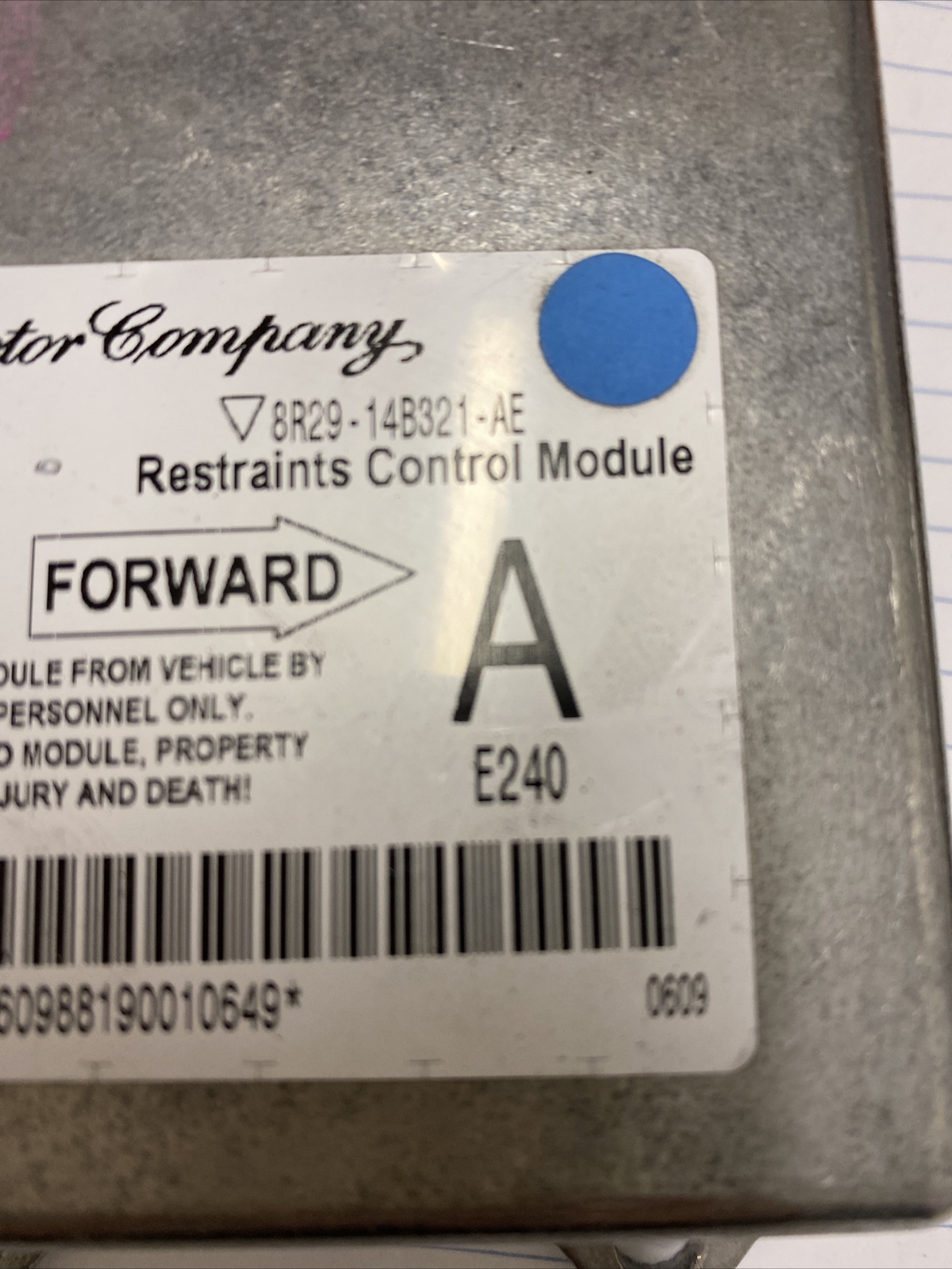 FORD FALCON FG G6 F6 XR6 XR8 AIRBAG MODULE - A - 8R29-14B321-AE | eBay ...