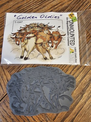 Art Impressions Golden Oldies STAMPEDE BULLS Stamp T-1547 | eBay