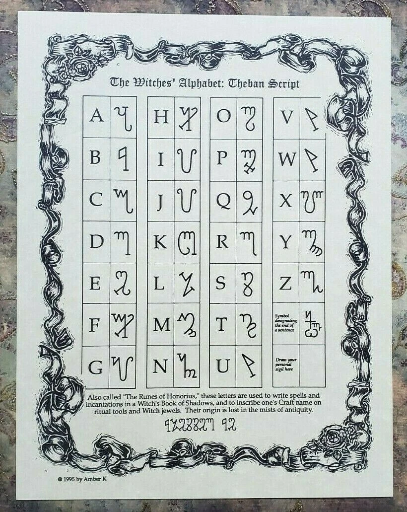 Theban Alphabet Tattoos