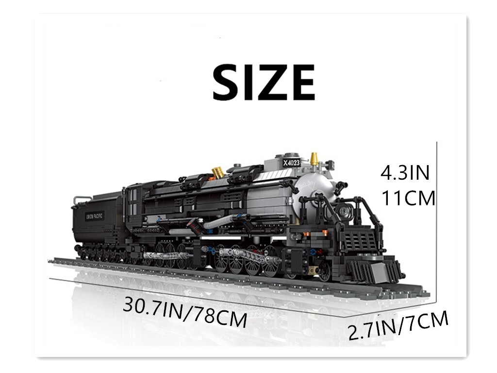 Moc Bigboy Steam Train Locomotive Brick Building Blocks Set Model Mould ...