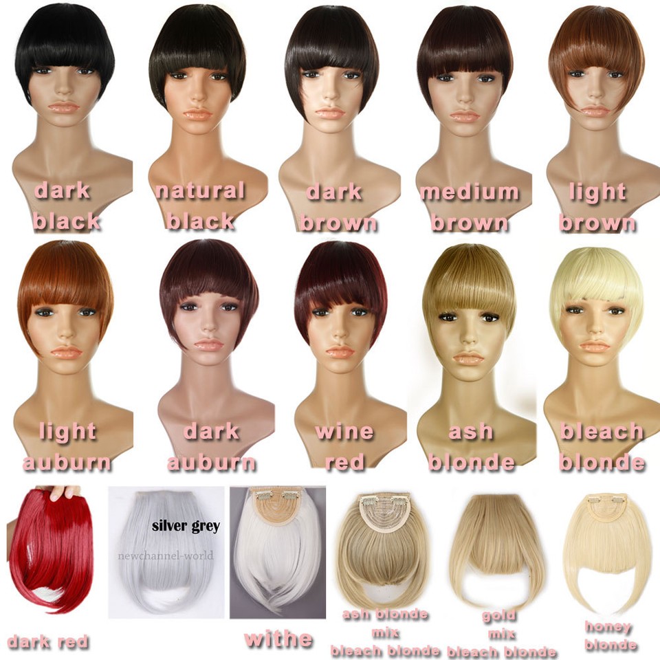 Straight Front Bangs Fringe Piece Clip In Hair Extensions Remy style ...