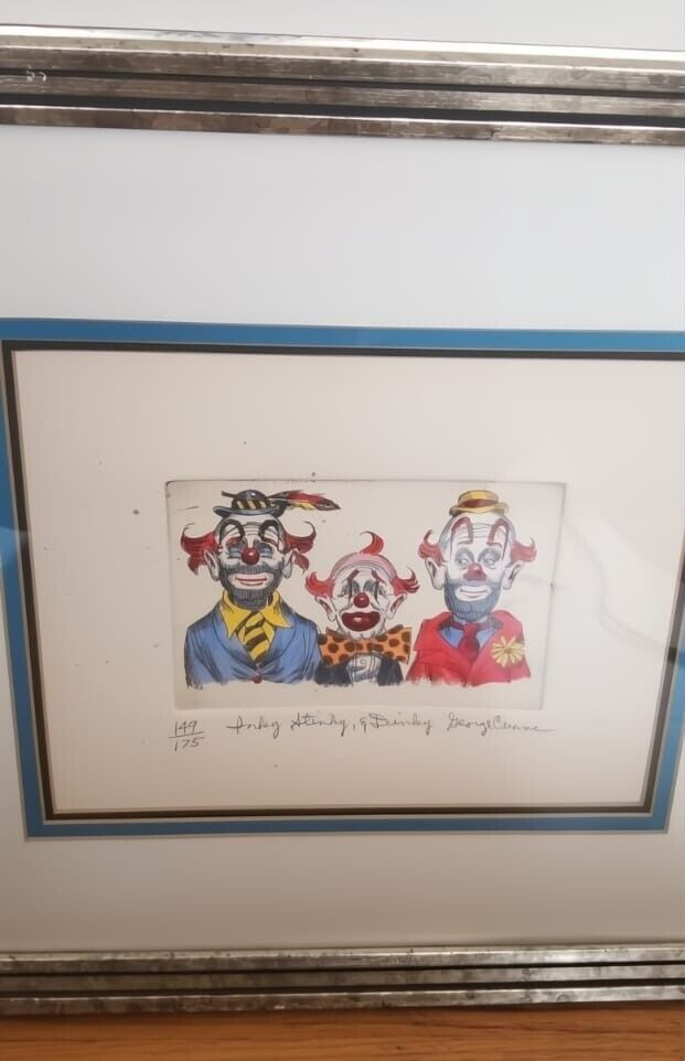 GEORGE CRIONAS CLOWN ORIGINAL INKY, STINKY & INKY HAND SIGNED ETCHING ...