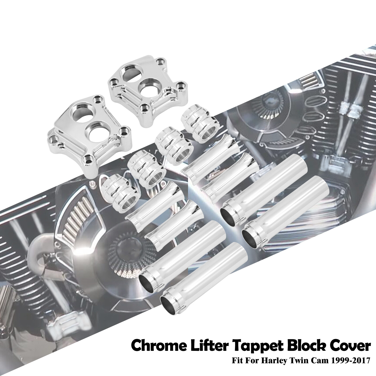 Chrome Pushrod Tube Lifter Tappet Block Cover For Harley Touring Twin ...