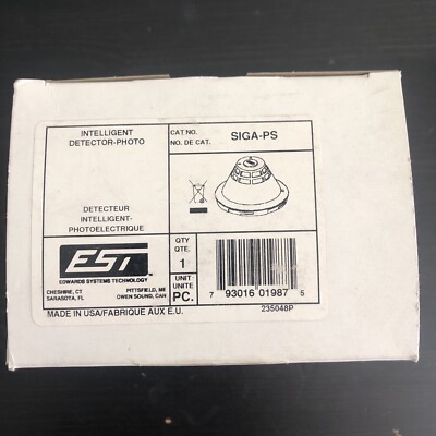 fire alarm Edwards EST SIGA-PS Intelligent Photoelectric Smoke New Free ...