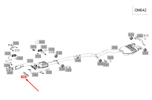 MERCEDES-BENZ S W222 Exhaust Center Muffler Bracket A2224914041 OEM for ...
