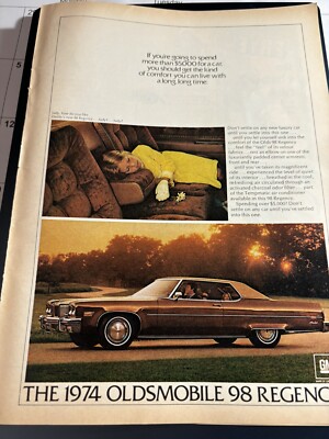 1974 Oldsmobile Ninety-Eight Regency 1973 Print Ad Car Advertisement 98 ...