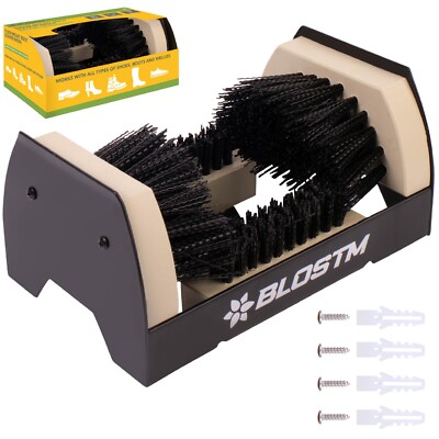 BLOSTM Floor Mount Boot Scraper Brush Cleaner Removes Dirt Mud Wellies ...