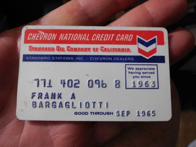 1965 CHEVRON STANDARD OIL CREDIT CHARGE CARD EXP 9/65 | eBay