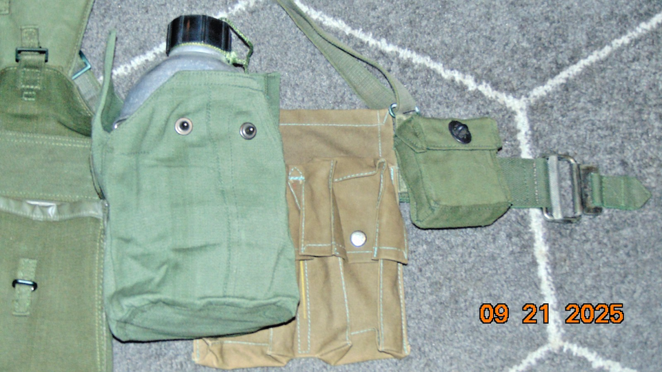British 1980-90's SAS Webbing Belt Kit w/ SLR, E&E Pouch & 2 P44 WB's ...