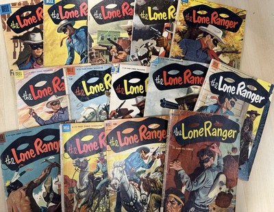 Lot 14x The Lone Ranger, 1951 10¢ Golden Age Dell Comics #41 51 58 64 ...