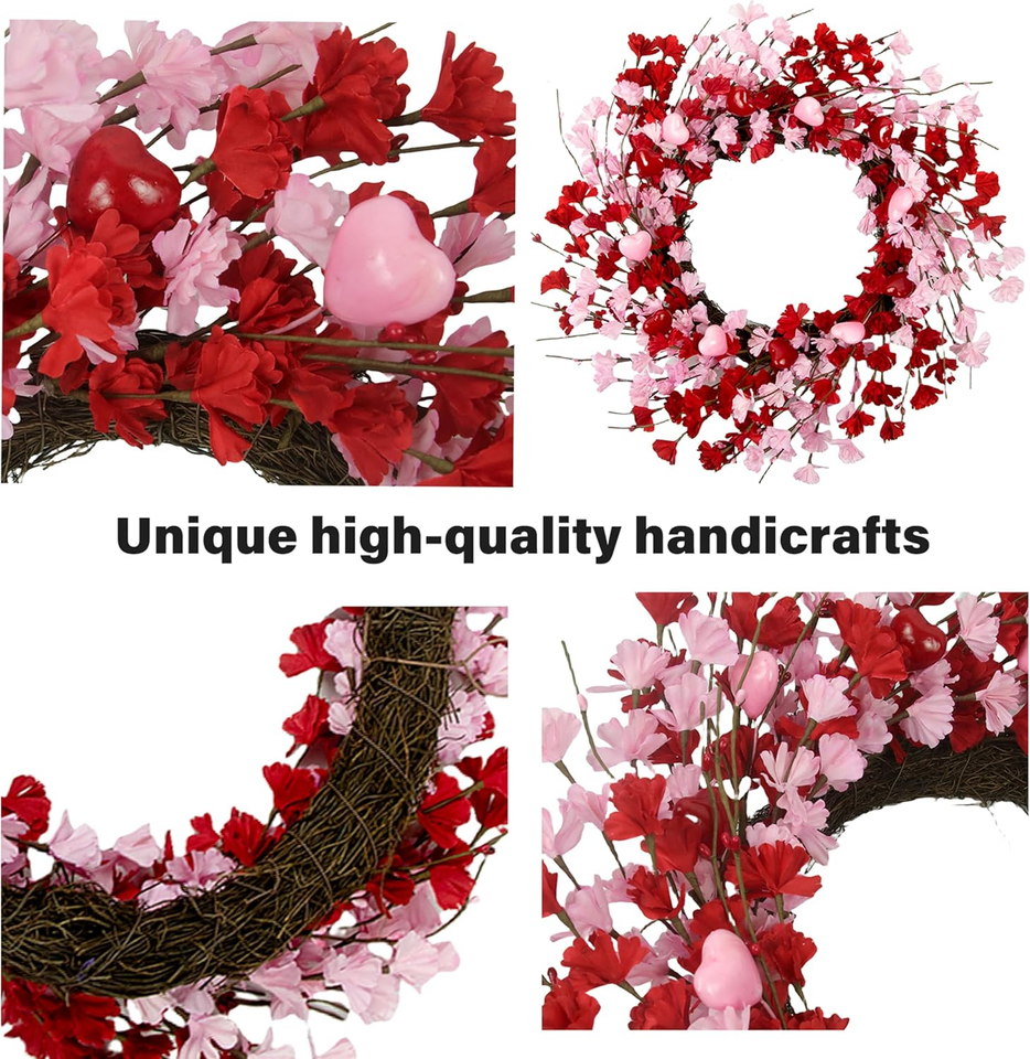 20 Inch Valentine'S Day Wreath, Valentines Day Wreaths for Front Door ...