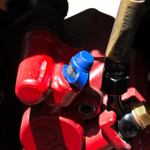 Motorcycle Brake Caliper Bleeder Rubber Cap Blue 2 piece universal ...