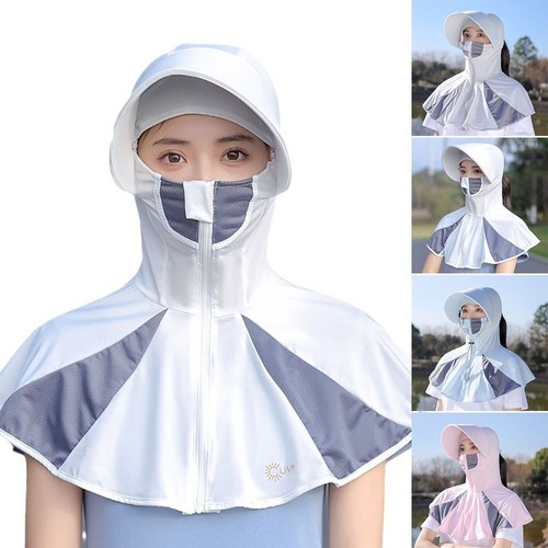 UV Protection Ice Silk Cloak Breathable Neck Flap Cap Sun Protection ...