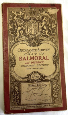 Ordnance Survey Map of Balmoral and District Coloured Ed. scale 1 inch ...