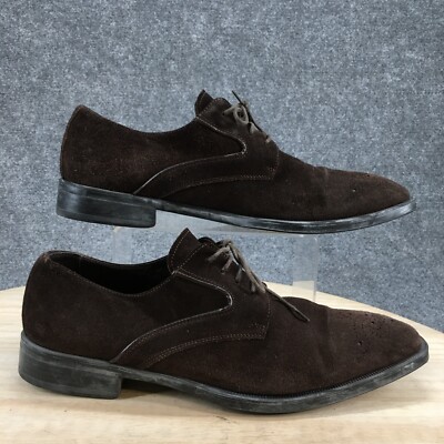 Mike Konos MKP Shoes Mens 11 Dress Plain Toe Derby Oxford Brown Suede ...